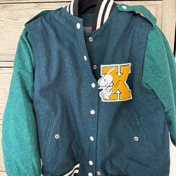 Vintage | Jackets & Coats | Rare Vintage Snoopy Bomber Varsity Jacket ...